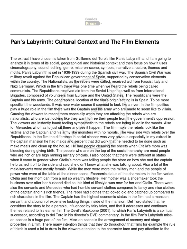 Pan's Labyrinth: Film Analysis & Context | PDF | General Fiction