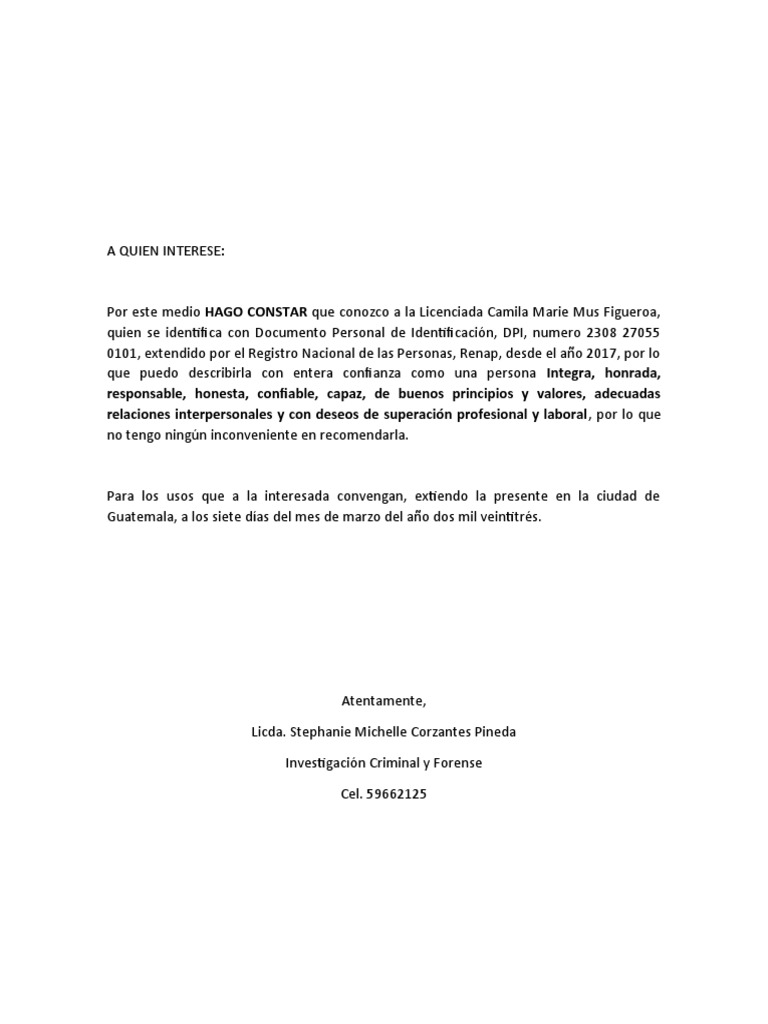 Carta Cami | PDF | Salud y bienestar