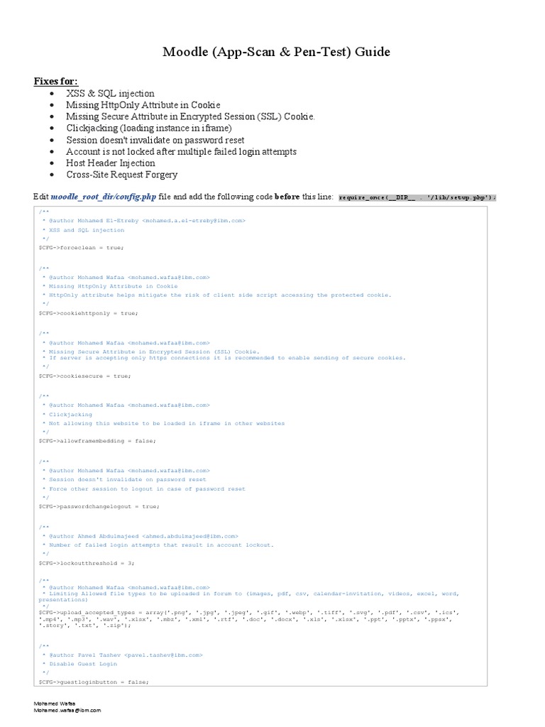 Moodle (App-Scan & Pen-Test) Guide | PDF Moodle (App-Scan & Pen-Test) Guide | PDF