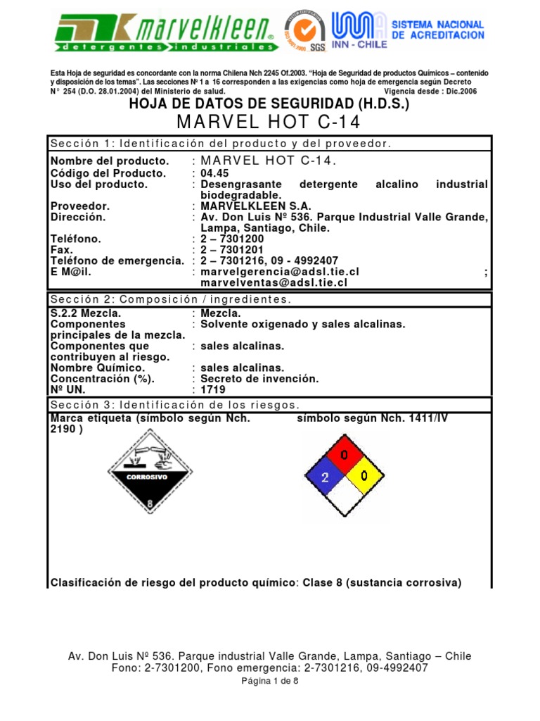 HDS Mv. Hot C 14 | PDF | Agua | Chile