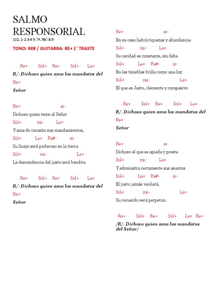 SALMO RESPONSORIAL Boda PDF | PDF