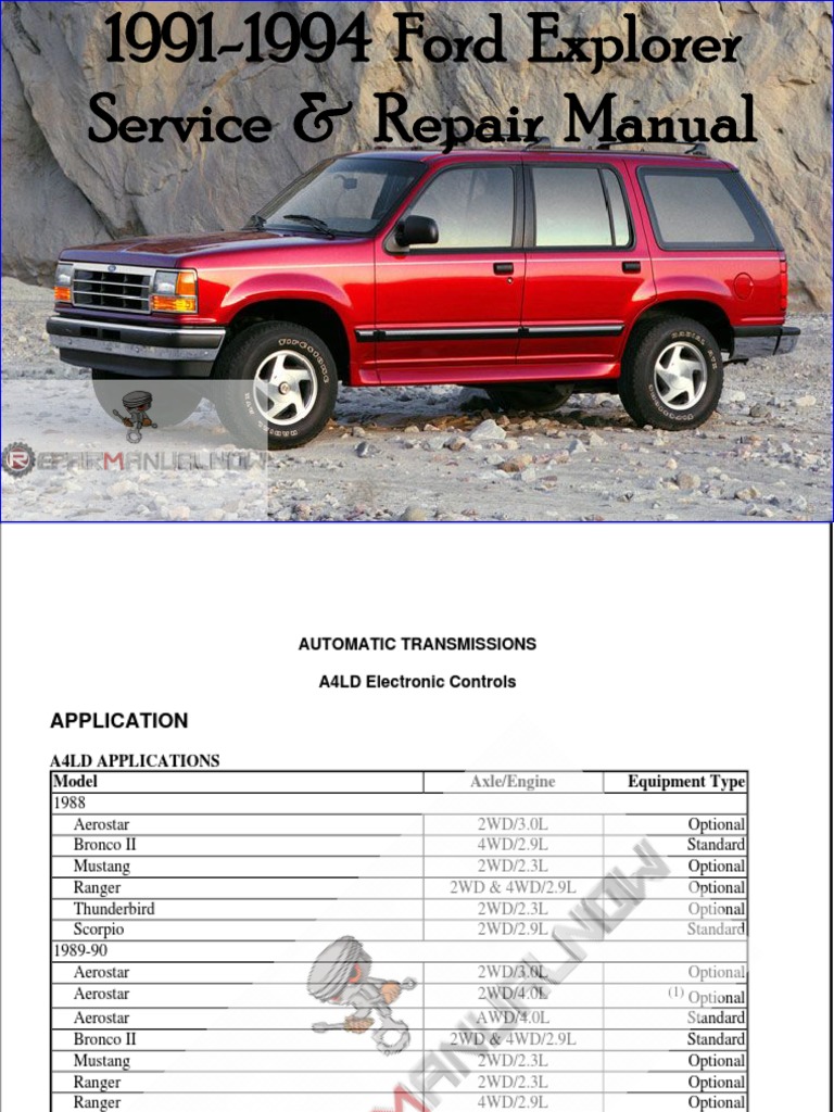 Free Ford Explorer Repair Manual Pdf