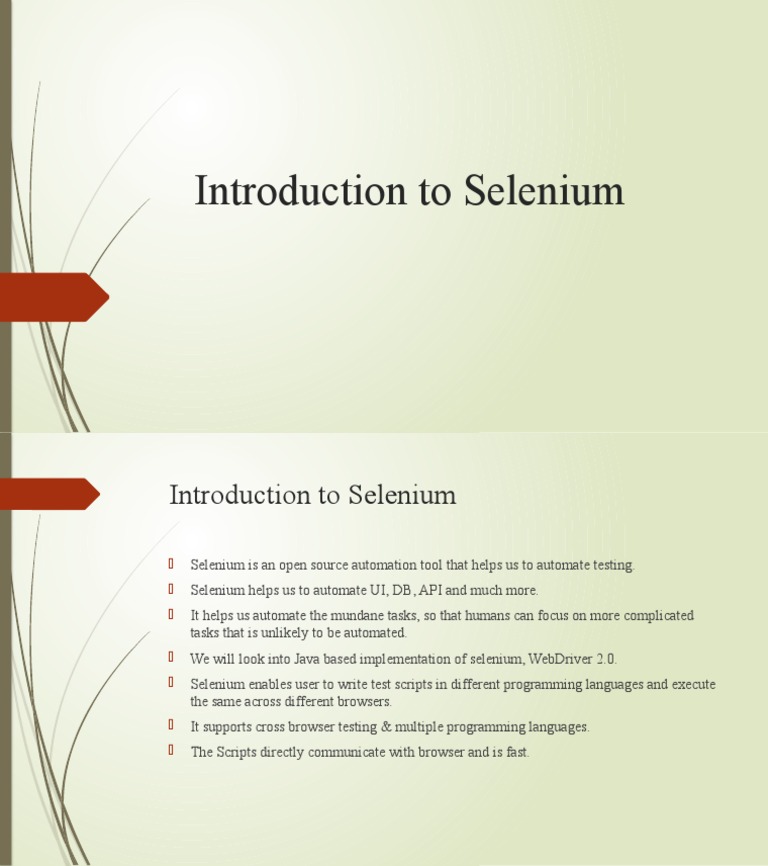 Selenium Automation Tool Overview | PDF | Computers