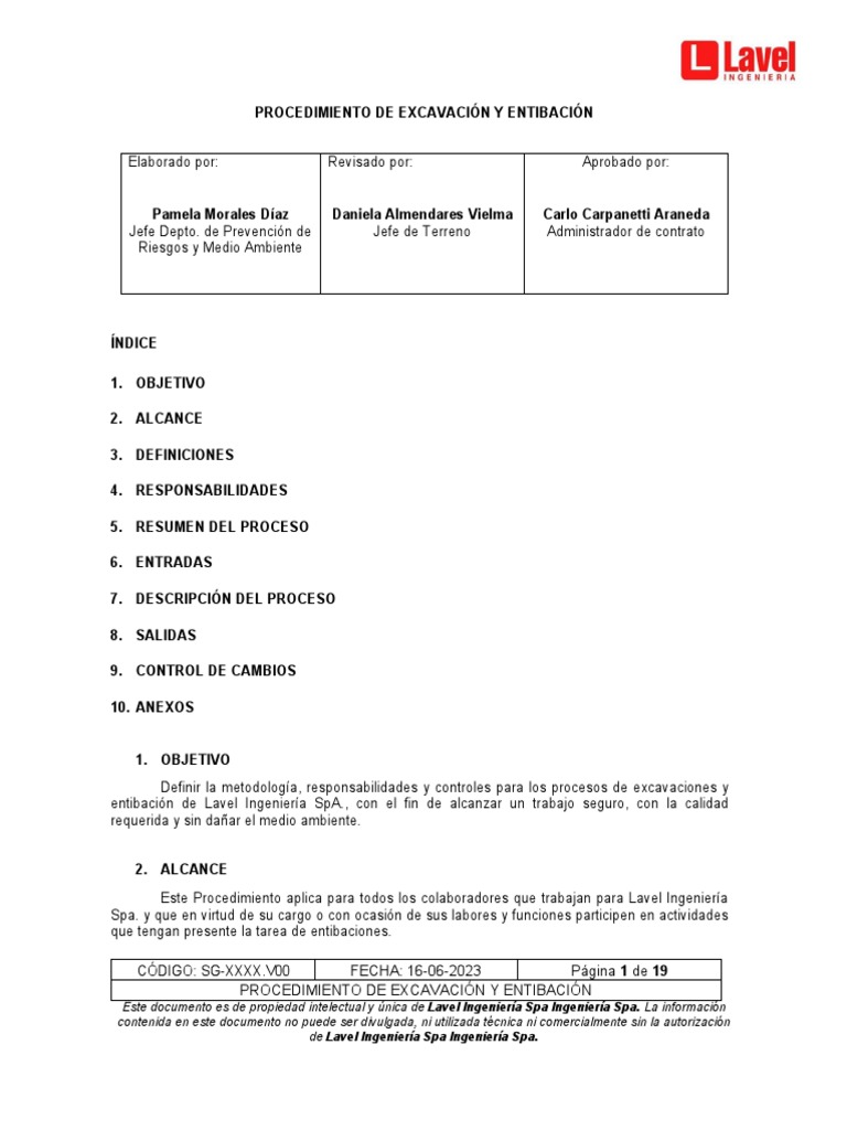 SG-P18XXX.V00 Procedimiento de Excavaciones Generales y Entibación ...