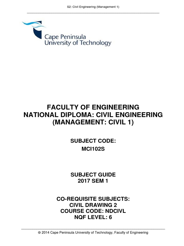 Civil Engineering Management Guide 2017 | PDF | Engineering | Human Resource Management