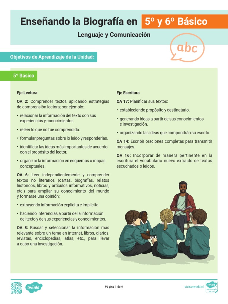 Enseñanza de Biografías en 5º y 6º Básico | PDF | Comunicación ...