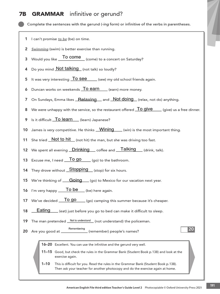 Infinitive vs Gerund Exercise Guide | PDF | Semantic Units | Linguistic ...