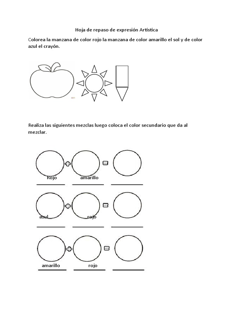 Hoja de Repaso de Expresión Artística | PDF