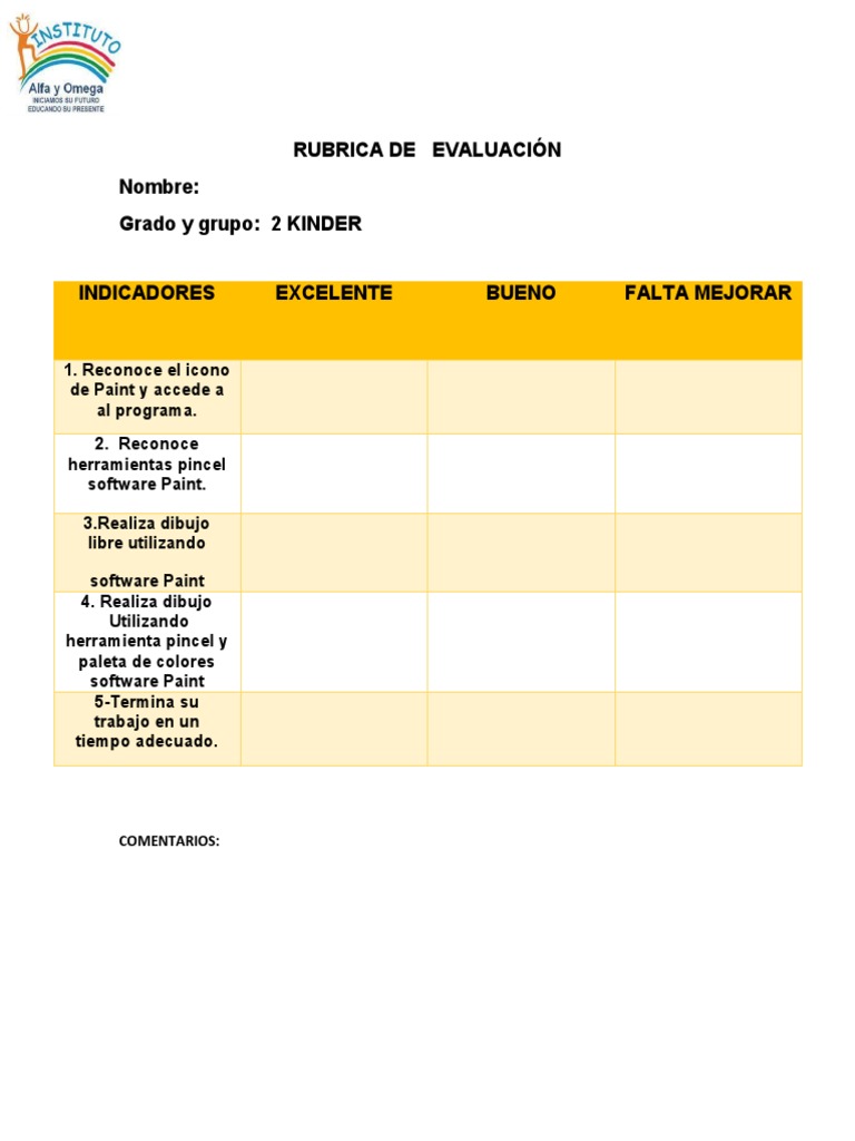 Rubrica de Evaluación 2 Preescolar | PDF | Compatibles con PC Ibm ...
