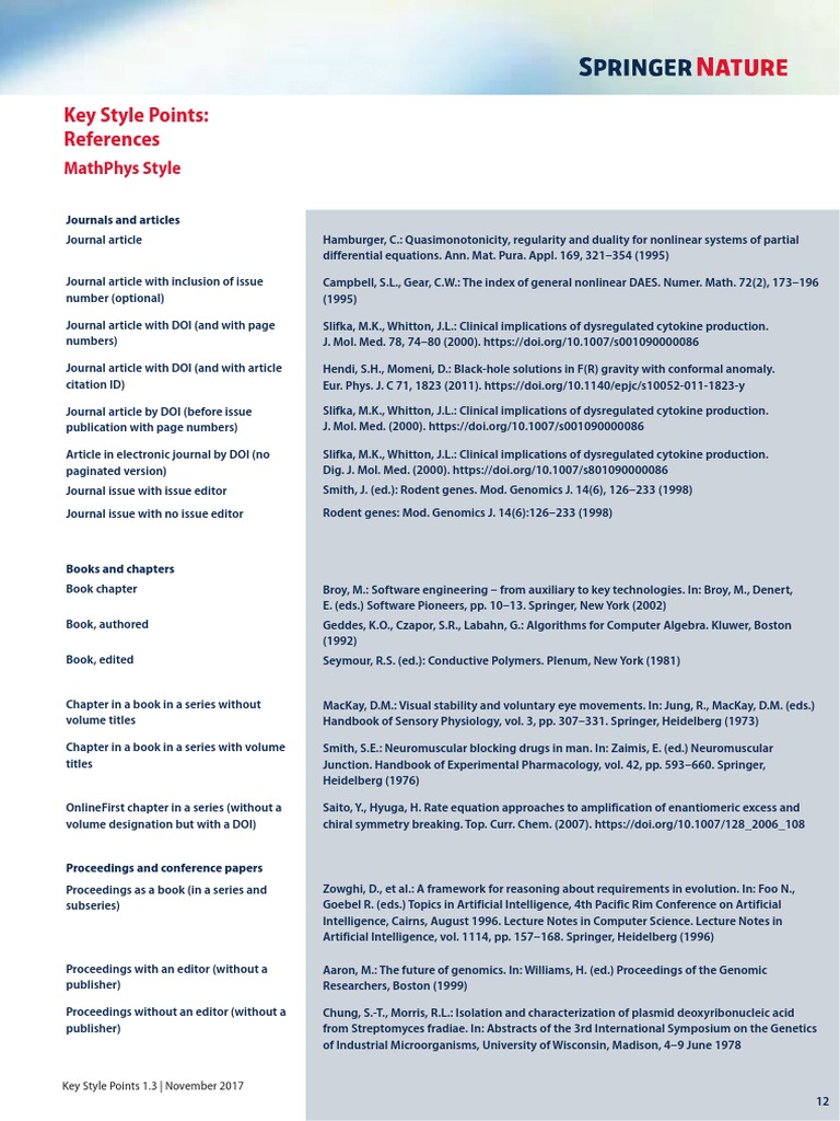 Key+style+points +references+-+Springer+MathPhys+Style | PDF