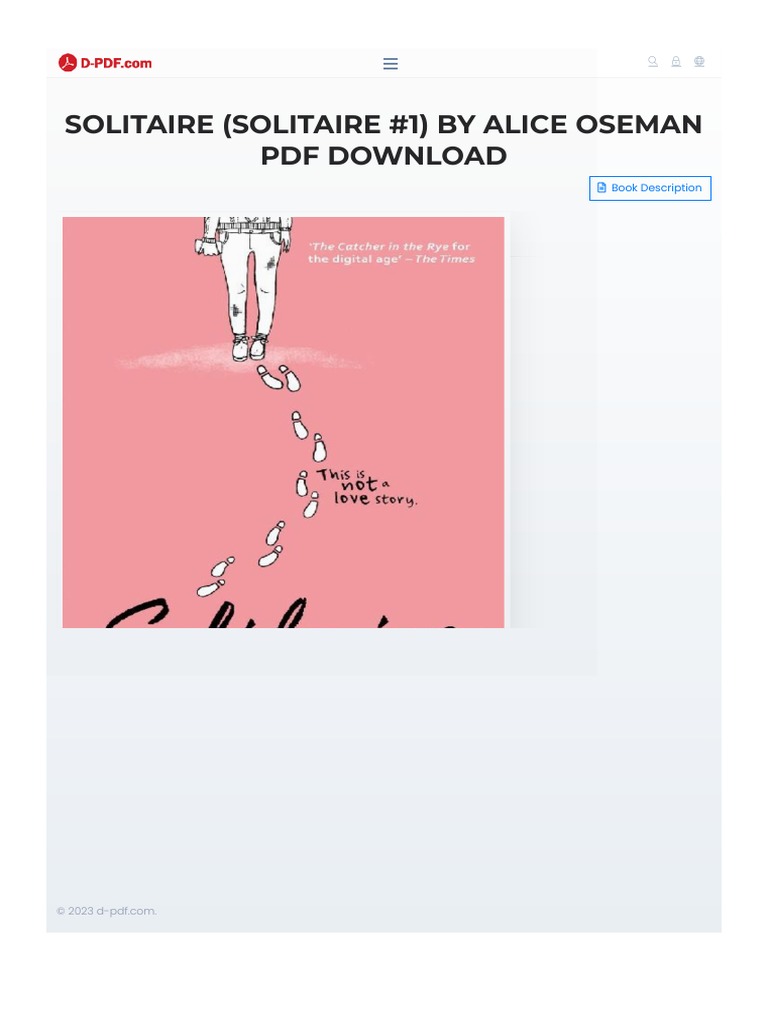 Solitaire (Solitaire #1) by Alice Oseman PDF Download: Book Description | PDF