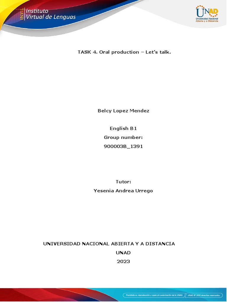 Unit 3 - Task 4 - Oral Production | PDF | Foreign Language Studies | Home & Garden