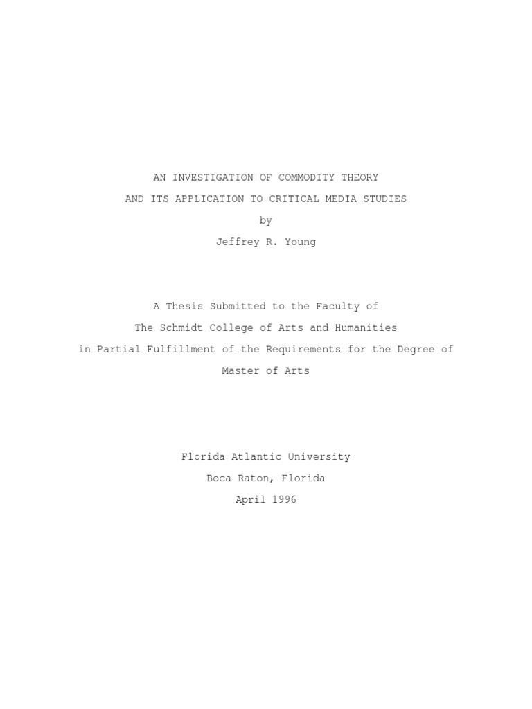 Commodity Theory | PDF