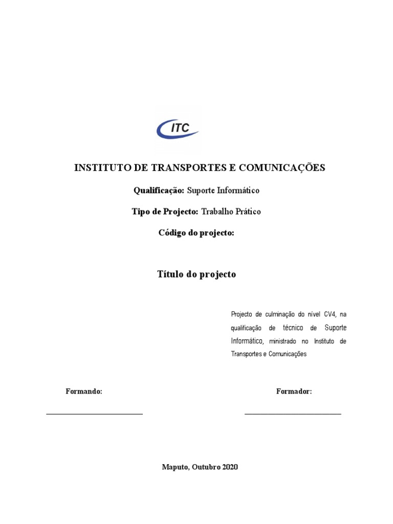 Guia Do Relatorio Do Projecto Integrado | PDF