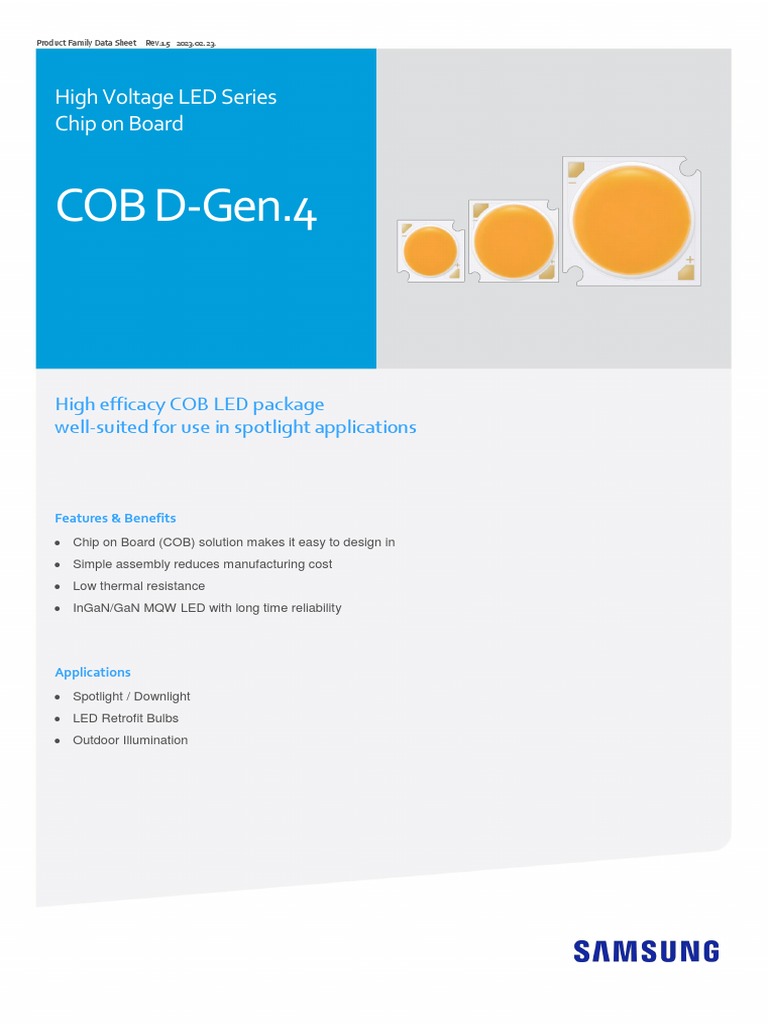 Data Sheet COB D-Series Gen4 Rev.1.5 | PDF