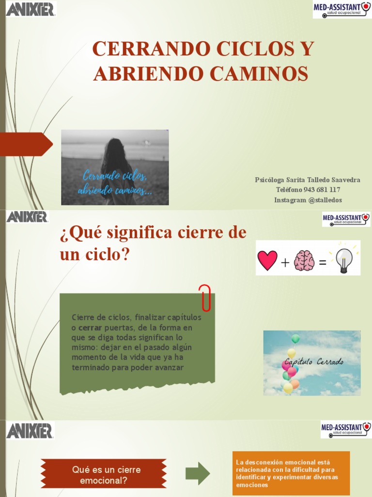 Cerrando Ciclos Abrtiedo Caminos | PDF | Las emociones | Conceptos psicologicos