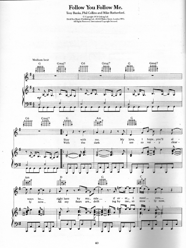 Genesis-Follow You Follow Me-SheetMusicGiant | PDF