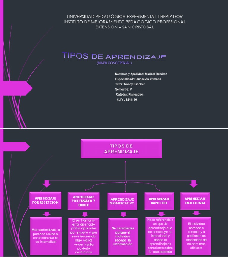 MAPA CONCEPTUAL Tipos de Aprendizaje | PDF