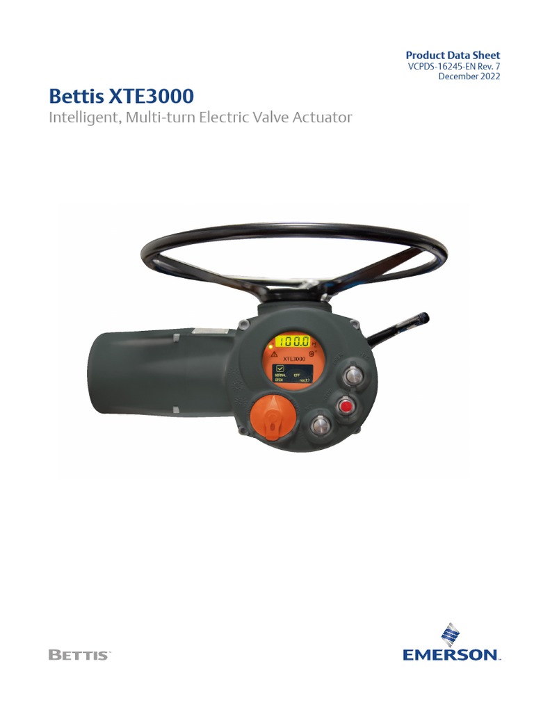 Bettis XTE3000: Intelligent, Multi-Turn Electric Valve Actuator | PDF