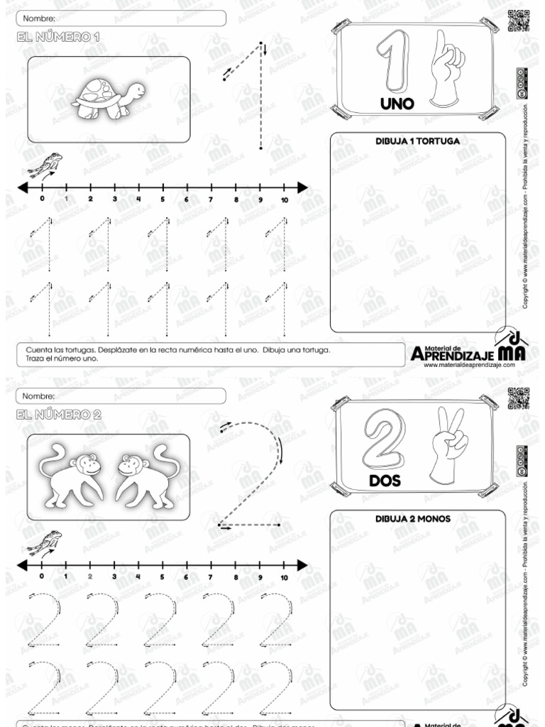 Números Del 1 Al 9 | PDF