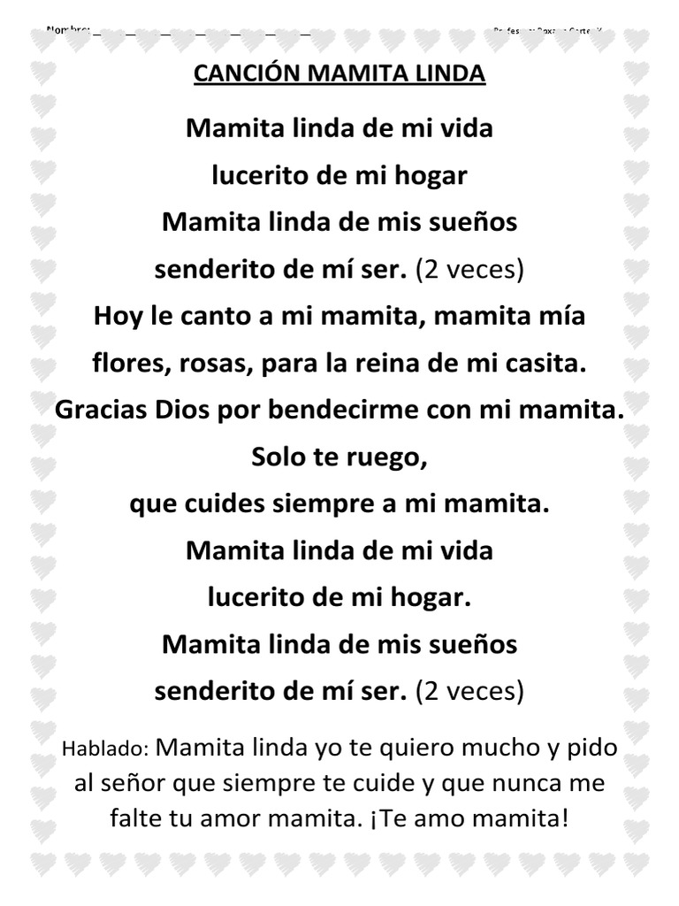CANCION MAMITA LINDA kanawawakunas | PDF