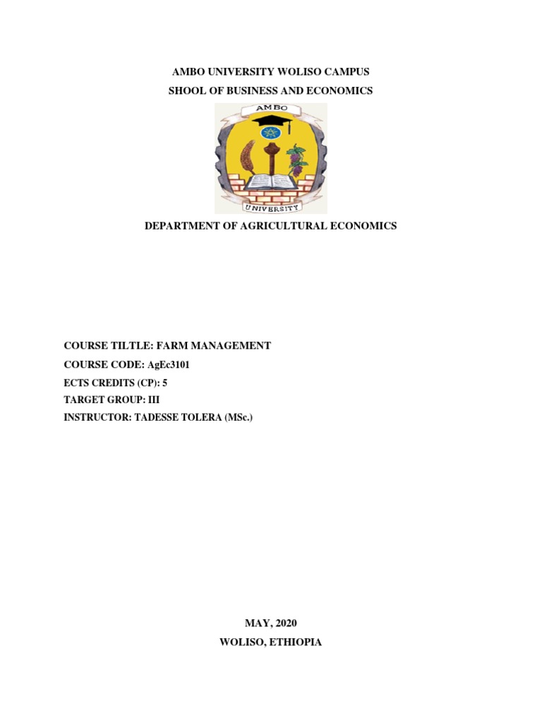 Farm Management - Handout | PDF