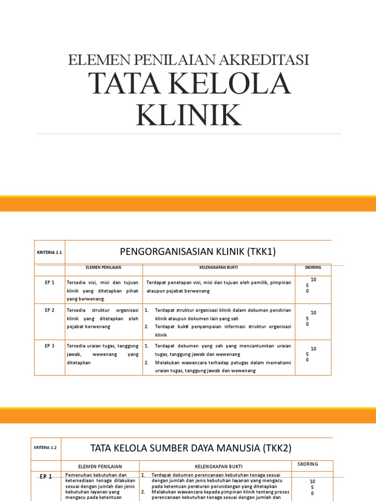 Elemen Penilaian Akreditasi Klinik Revisi Pdf