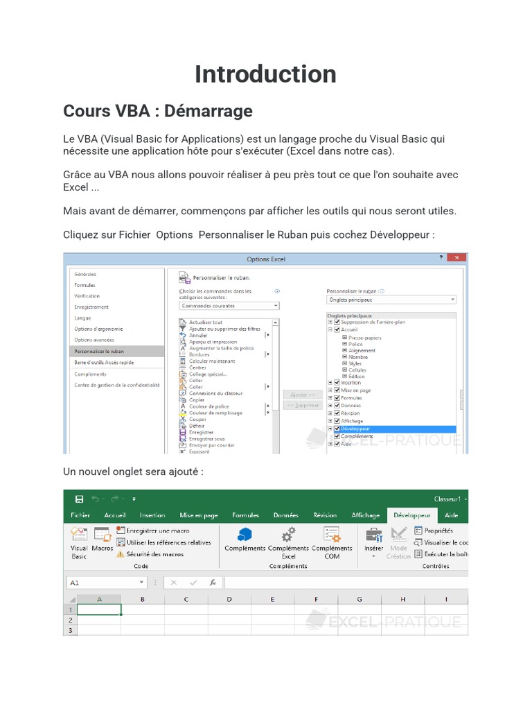 Initiation au VBA pour Excel | PDF | Visual Basic for Applications | Microsoft Excel