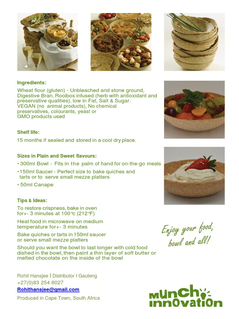 Brochure 2 Munch Innovation | PDF | Cooking, Food & Wine | Wellness