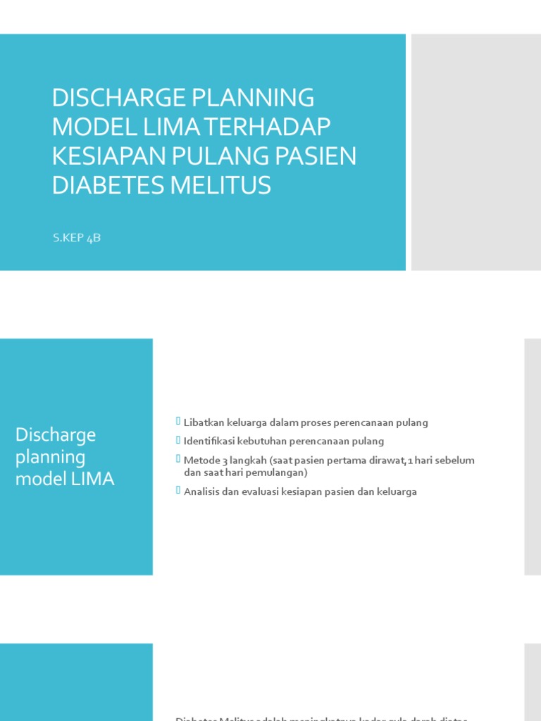 Discharge Planning Model Lima Terhadap Kesiapan Pulang Pasien DM | PDF