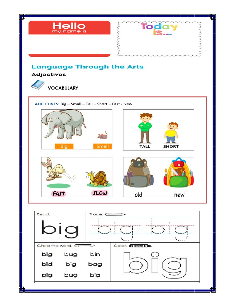 Vocabulary Read and Color Activity | PDF