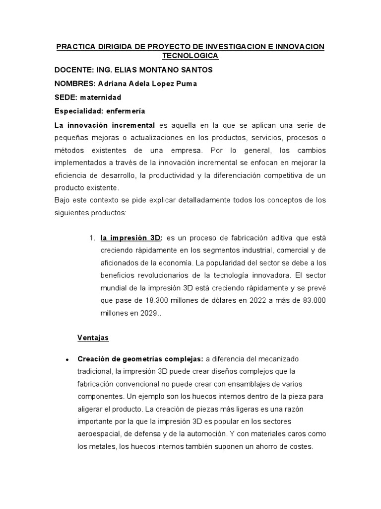 4 Practica Dirigida de Proyecto de Investigacion e Innovacion Tecnologica-6 | PDF | Impresión 3d ...