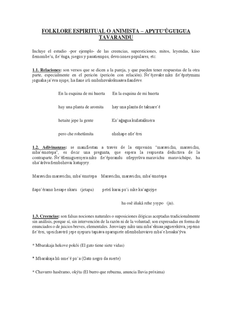 Folklore Espiritual o Animista 7 | PDF