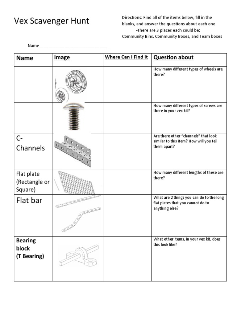 Scavenger - Hunt VEX | PDF | Machines | Mechanical Engineering