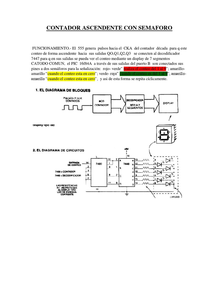 CONTADOR ASCENDENTE CON SEMAFORO | PDF