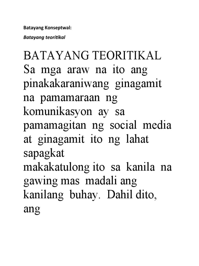 Batayang Konseptwal | PDF Batayang Konseptwal | PDF