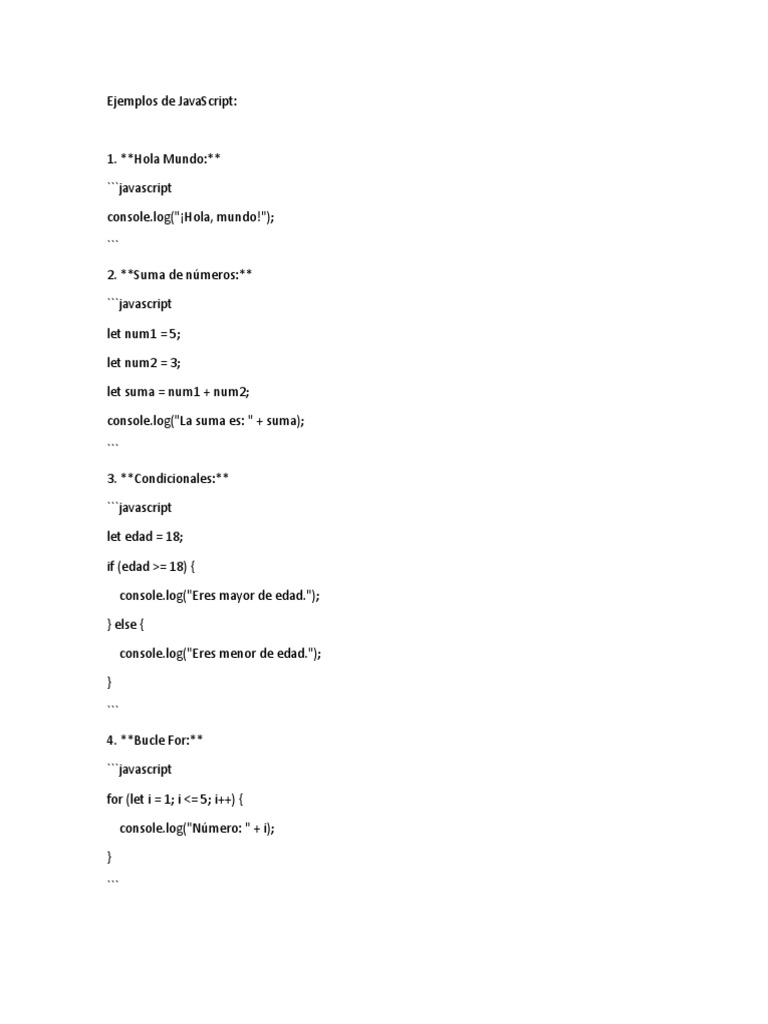 Actividad 2 Ejemplos de JavaScript | PDF | Métodos y materiales de ...