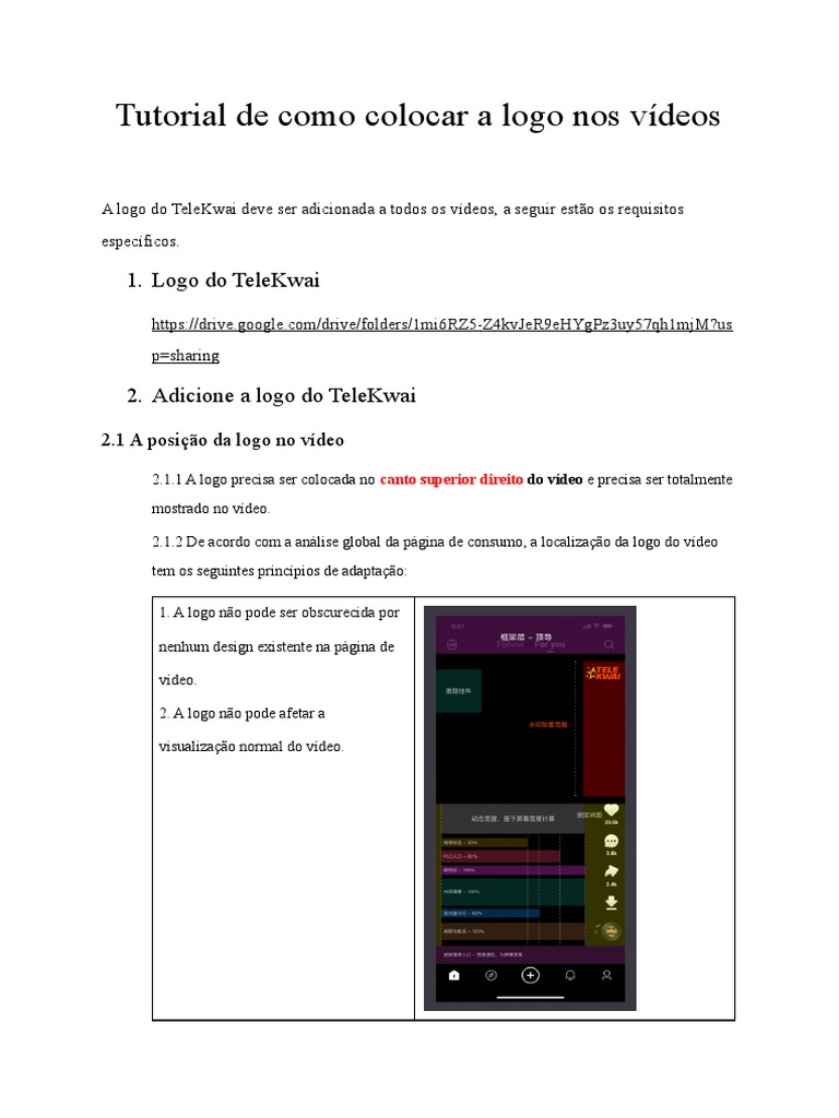Tutorial de Como Colocar Logo Do Telekwai No Video | PDF
