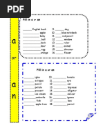 Basic English Worksheet - A and An | PDF
