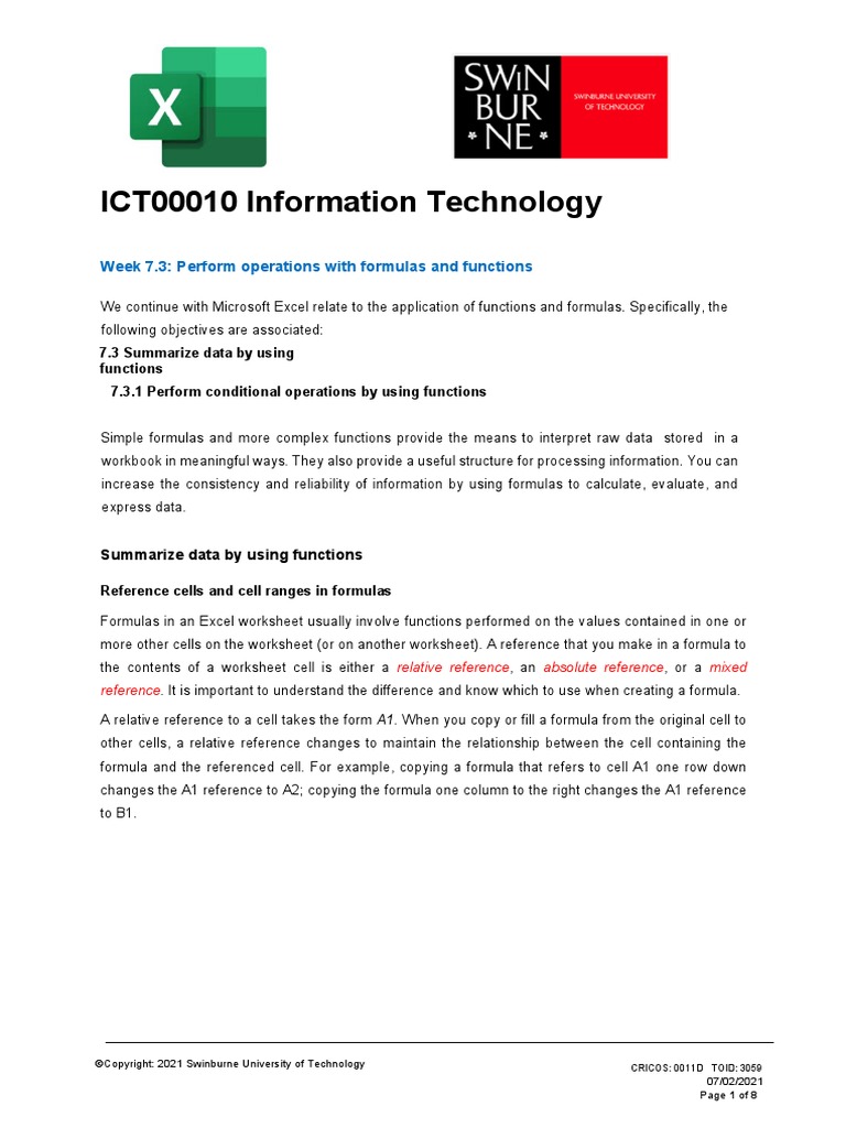 Week 7.3 Workshop Notes and Tutoriala | PDF | Function (Mathematics ...