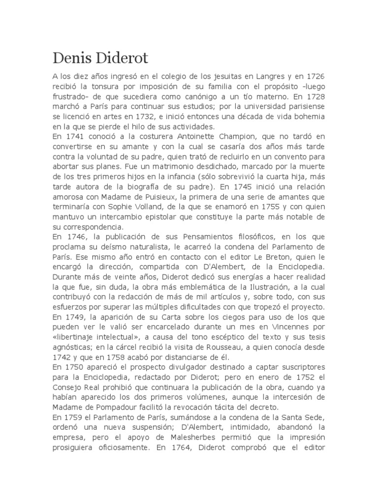 Denis Diderot | PDF | Filosofía moderna | Laicismo