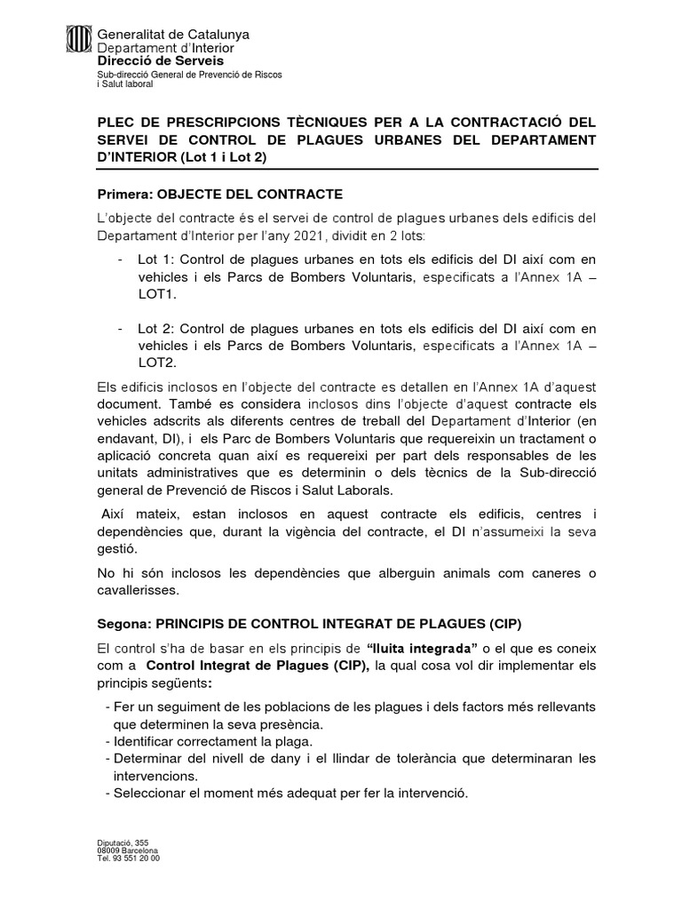 Plec de Prescripcions Tecniques | PDF