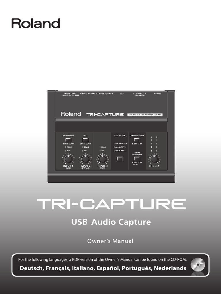 Roland Tri-Capture Manual de Usuario | PDF | Installation (Computer Programs) | Microphone