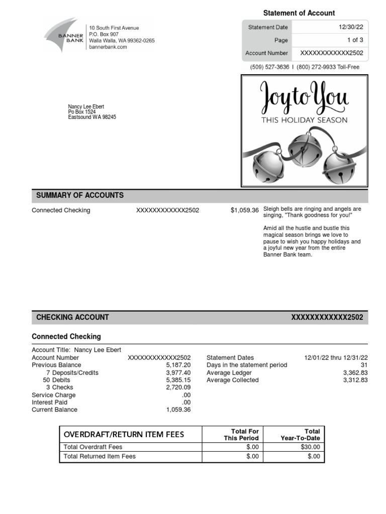 Statements 2022-12-30 2 | PDF | Overdraft | Fee