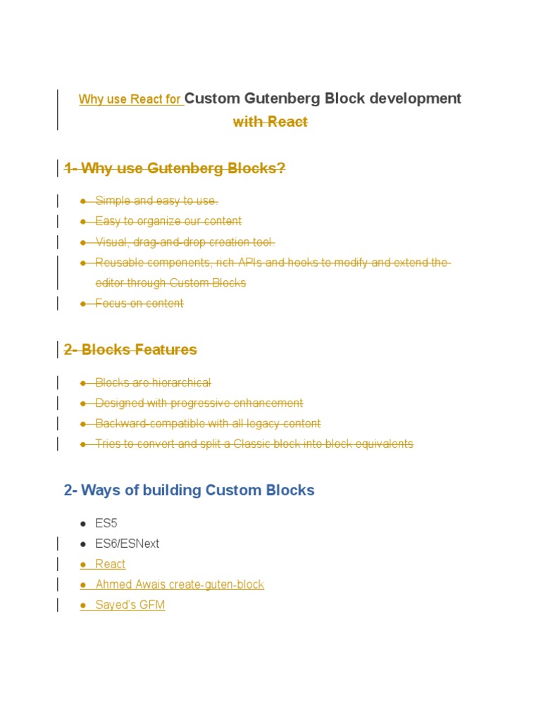 Custom Gutenberg Block Development With React | PDF