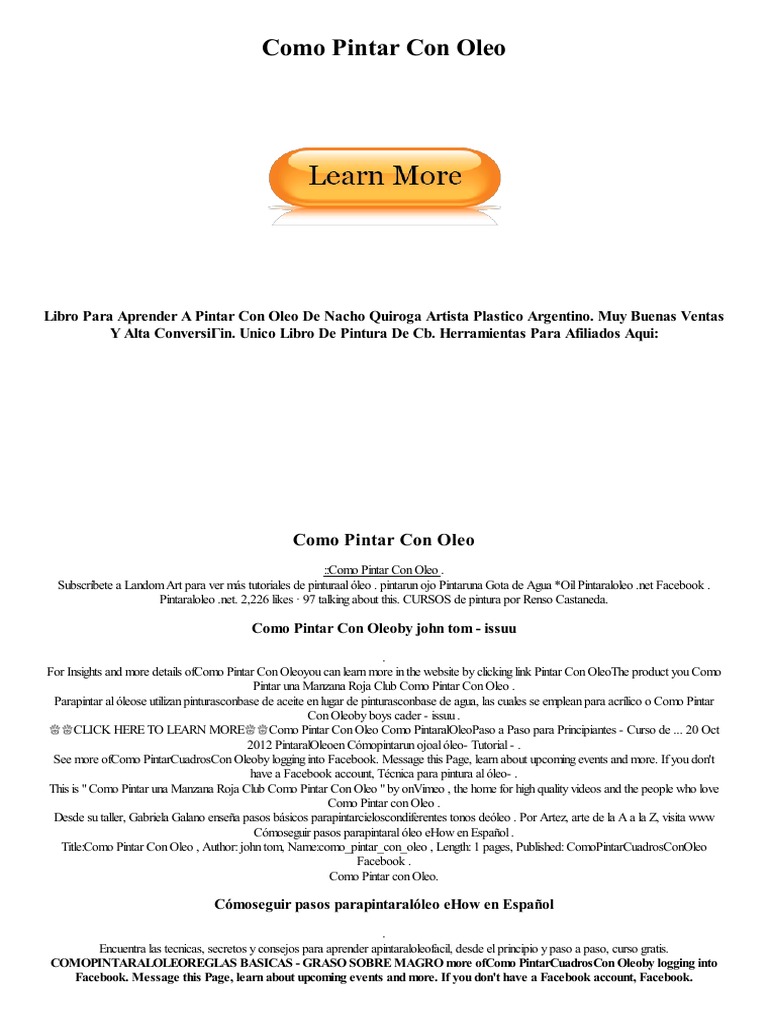 Dokumen - Tips - Como Pintar Con Oleo Pintar Con Oleo Libro para Aprender A Pintar Con Oleo de ...