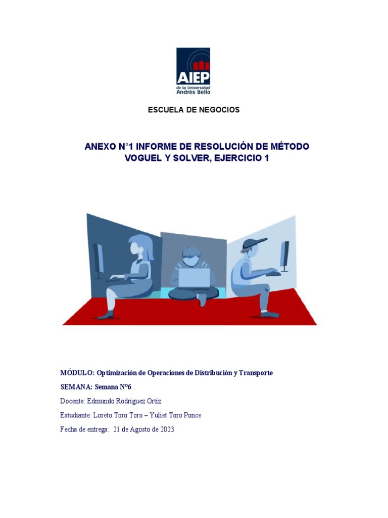 ANEXO 1, Metodo Voguel y Solver, Ejercicio 1 (1) | PDF