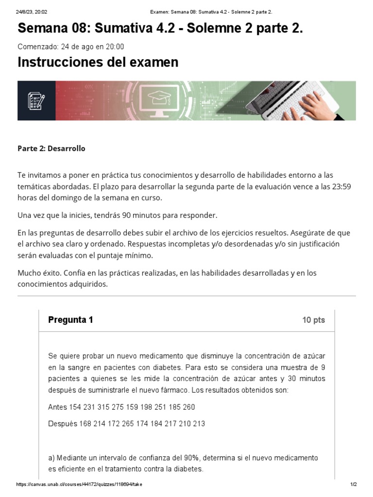 Examen - Semana 08 - Sumativa 4.2 - Solemne 2 Parte 2 | PDF | Enfermedades y trastornos ...
