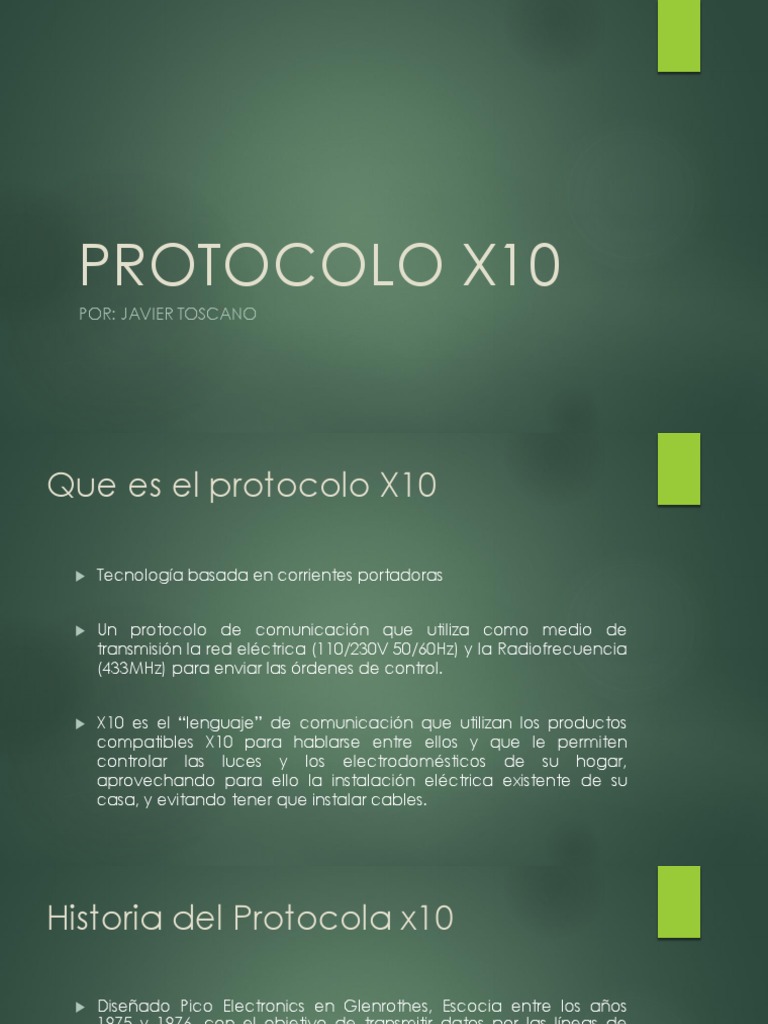 Protocolo X10: Comunicación y Automatización | PDF