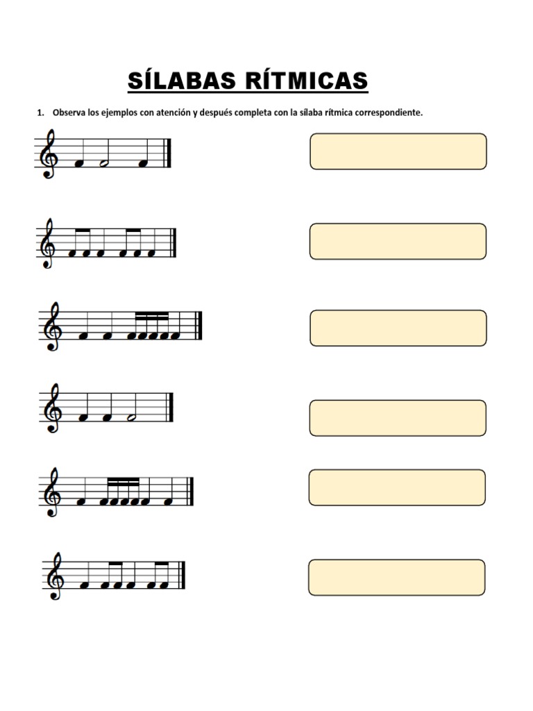 Completa con Sílabas Rítmicas | PDF